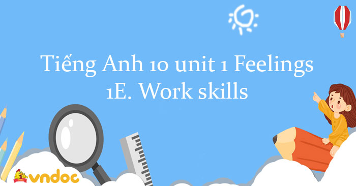 Tiếng Anh 10 unit 1 1E. Work skills - 1E. Word Skills unit 1 tiếng Anh ...