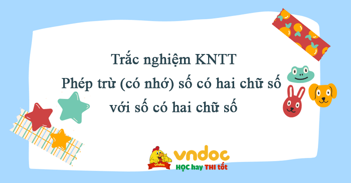 Trắc nghiệm Toán lớp 2 Bài 23: Phép trừ (có nhớ) số có hai chữ số với ...